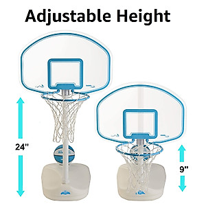 Dunn-Rite Clear Shot 2-in-1 Full Court Pool Basketball & Volleyball Game Set