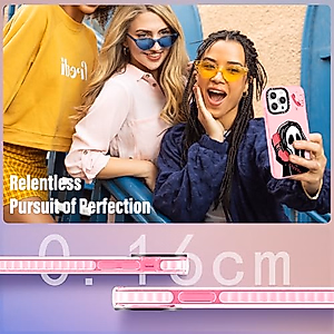 Toycamp for iPhone 13 Case with Ring Kickstand, Cute Design for Women Girls Girly Boys Teens Skeleton Skull Cartoon Print Case Cover for iPhone 13 (6.1 inch)