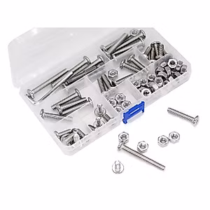 cSeao 70pcs 1/4"-20 Furniture Joint Connecting Bolts 1/4"-20 Hex Nuts for Chair Table,1/2", 5/8", 3/4", 1", 1-1/4", 1-1/2", 2", 304 Stainless Steel