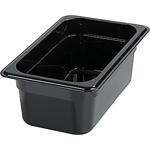 CFS 3068103 StorPlus Fourth Size Food Pan, Polycarbonate, 4" Deep, Black, Model Number: 3068103-E