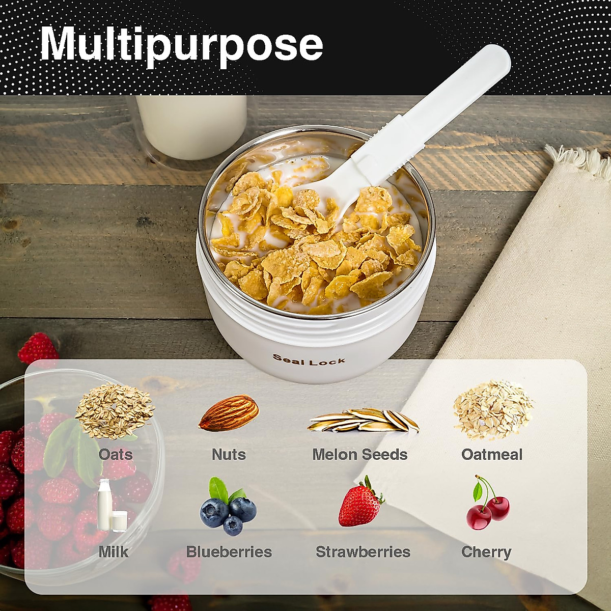 Grehge tainer 20oz Canning Jars Food Storage Containers With Lids Meal Prep Containers Reusable Yogurt Cups Cereal Containers Storage Lunch Box Containers Overnight Oats Containers With Lid (White)