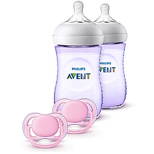 Philips Avent Natural Baby Bottle Purple Gift Set, SCD113/23