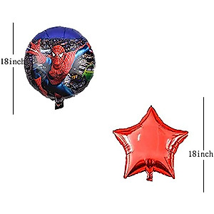 5PCS Superhero Spiderman Party Shape Foil Balloons For Kids Birthday Party Decorations