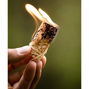 Wood Wool Fire Starter 50 Pack – Long Burn Time Up to 10 Minutes, Ideal Fire Starters for Campfires and Charcoal Starter – Made from Wood and Wax