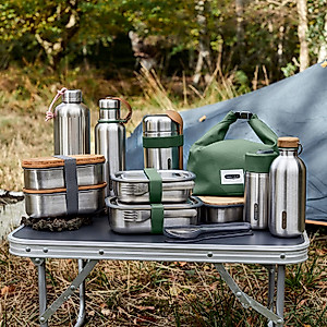 black+blum Explorer Insulated Flask, Small, Olive, 650 ml