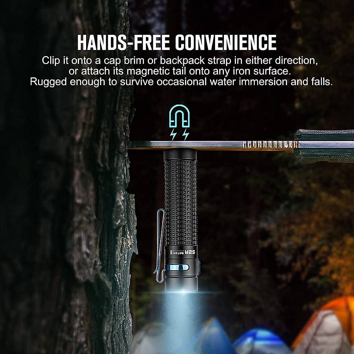 OLIGHT S2R II 1150 Lumens EDC Flashlight USB Magnetic Rechargeable Torch Light Equipped with Variable-Output Side Switch and Dual Direction Pocket Clip