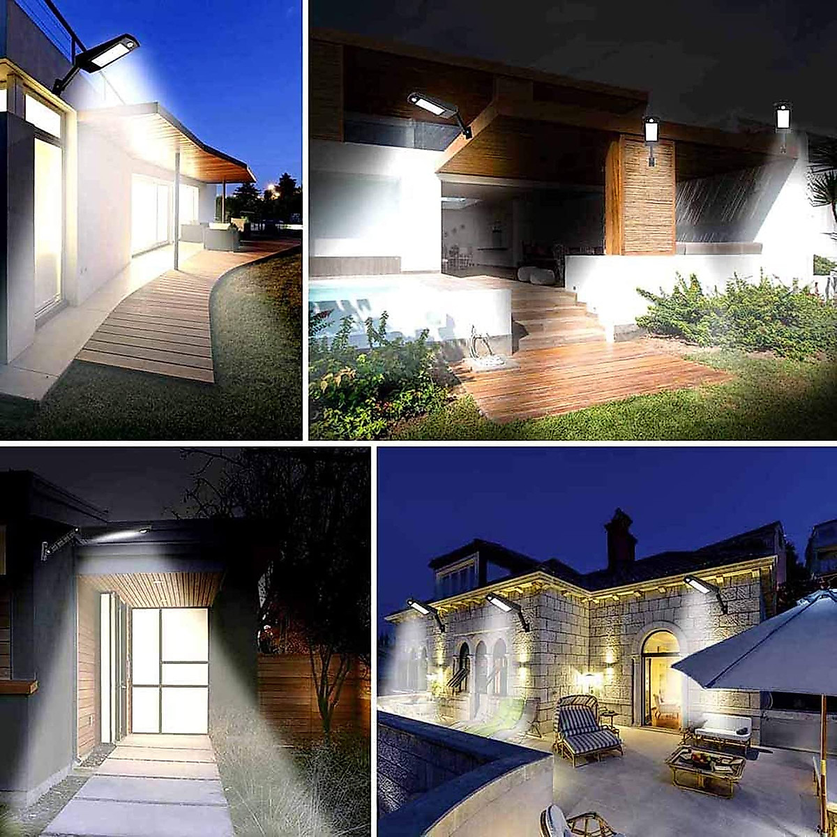 HULPPRE 66Leds Solar Flood Lights Outdoor Motion Sensor with Remote Controller 3 Lighting Modes Adjustable Bracket Solar Porch Light Waterproof Pool Light for Garden,Yard,Shed,Garage,Driveway