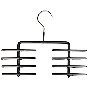 Mawa by Reston Lloyd Non-Slip Space Saving Butler Tie Hanger, Style KR, Set of 2, Black