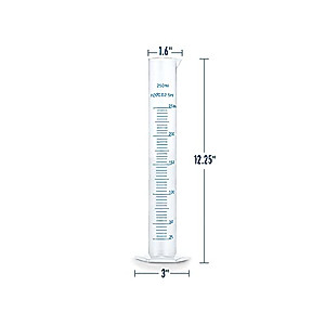 Fermentaholics Hydrometer Test Jar & Measuring Cylinder - Test Homebrewed Beer, Wine, Mead, Cider, & Fermented Beverages – Easy to Use & Read - 250 ML - Heat Resistant Up to 121° Celsius