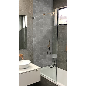 Avant Decor | Stone Composite Hexagon Stone Texture | Peel and Stick Kitchen Backsplash Tiles | Stick On Wall Tiles | Easy DIY Installation | 6” x 6.9” | Single Tile