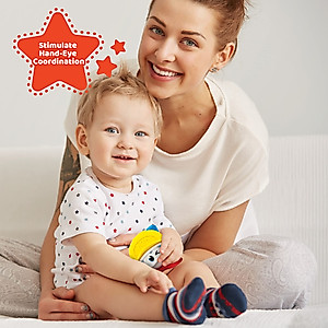 KiddoLab Kids Tape Measure - Pretend Paly Toys for Babies 6-12 Months - Wibble Wobble Toy with Pull String & Lock - Early Developmental Fine Motor Skills 12-18 Months Baby Toys