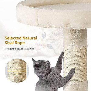 BestPet Cat Tree 36 inch Tall Scratching Toy Activity Centre Cat Tower Cat Condo Multi-Level Furniture Scratching Posts for Indoor Cats,Beige