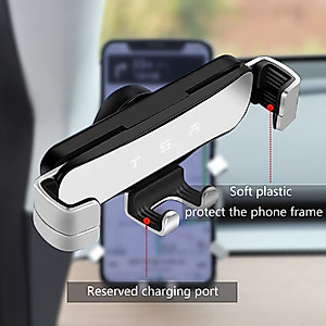 KIKIMO Adjustable Phone Holder for Tesla Model 3/Y 2021 - 360 Rotating, Compatible with Blackberry, Samsung, iPhone - Made from ABS Material