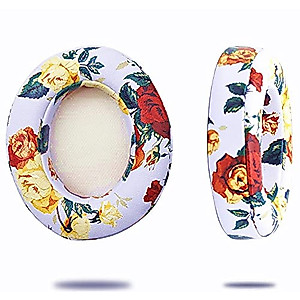 1 Pair Replacement Ear Cushion Pads Cover Fit for Beats Studio 2.0 and Studio 3.0 Over Ear Headphones (White Flora)
