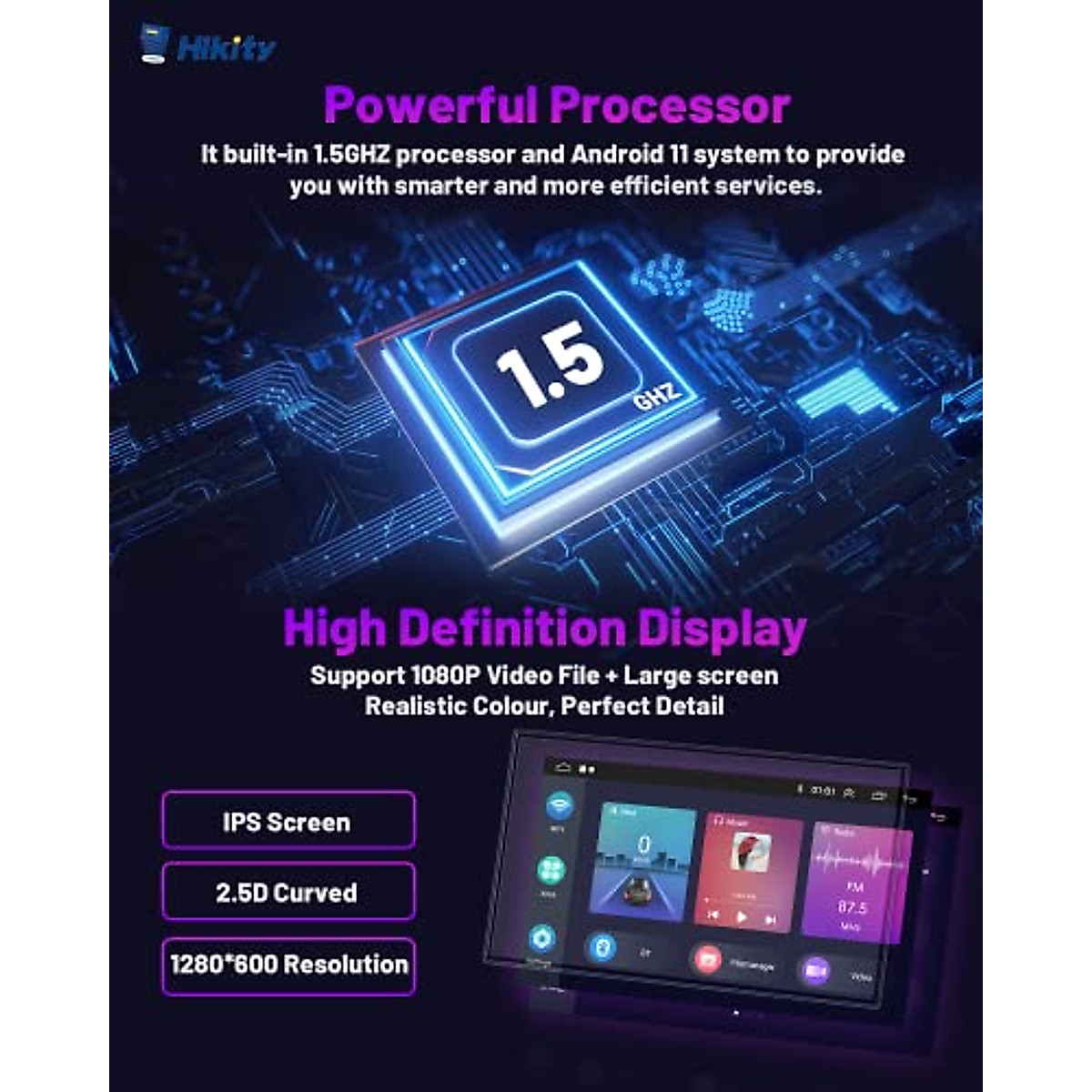 2G RAM 32G ROM for Honda CRV 2007-2011 Radio Android 11 Car Stereo with Wireless Apple Carplay Android Auto, Hikity 9 Inch Touch Screen with Bluetooth Backup Camera/WiFi/SWC/GPS Navigaion/HiFi