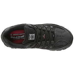 Skechers Men's Cankton Steel Toe, Black/Charcoal, 12