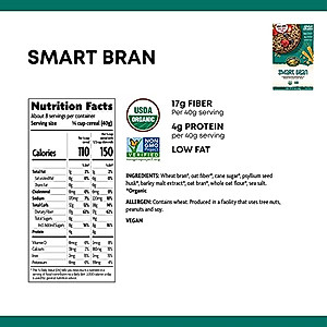 Nature's Path Organic Smart Bran Cereal, 10.6 Ounce, Non-GMO, 17g Fiber, 4g Protein