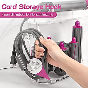 Affogato Storage Holder Compatible with Dyson Airwrap Styler Accessories, Acrylic 6 Holes Countertop Organizer Stand, Desktop Organizer for Storage Long Barrel Attachments for Bathroom