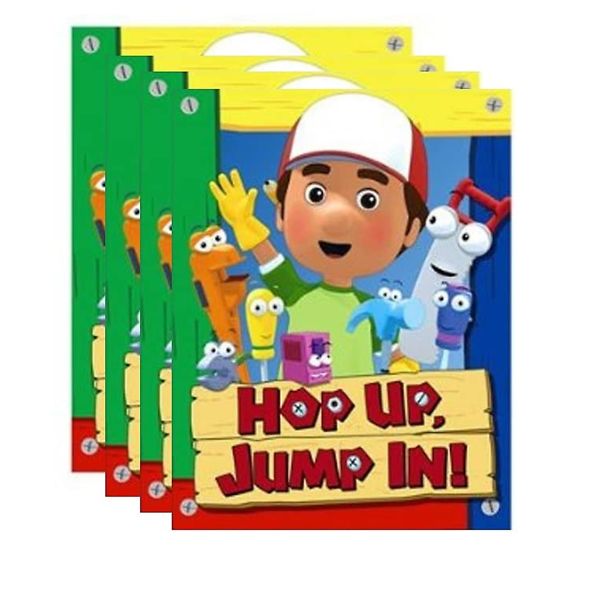 Handy Manny Birthday Party Supplies Bundle Pack includes 16 Party Invitations with Envelopes, 16 Plastic Favor Loot Bags, 16 Napkins (Bundle for 16)