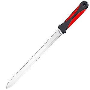Keyfit Tools DOUBLE SIDED SERRATED STAINLESS STEEL All Purpose Kitchen Saw Knife One Side with Saw Blade Serrations The Other With Slicing Serration