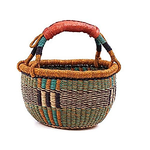 Bolga African Bolga Ghana Basket Fair Trade Ghana Baskets toys Egg baskets Orange (Mini : 7"-9")