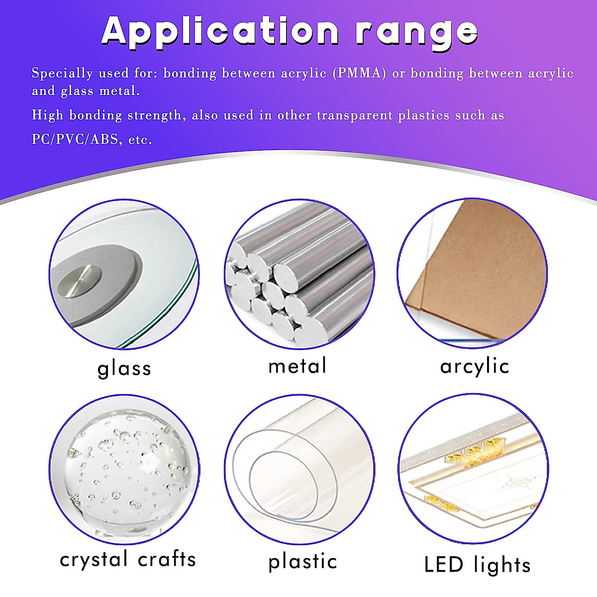 EDSRDXS UV Bonding & Welding Glue Kit UV Super Bonding Glue with 3W UV Light Quick-Drying & Waterproof Liquid Plastic Welding Kit for Plastic, Glass, Metal 0.35oz (10ml)