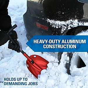 SubZero 17222 Collapsible Snow Shovel, Light Weight Aluminum Snow Shovel for Car, Emergency Shovel for Driveway and Car