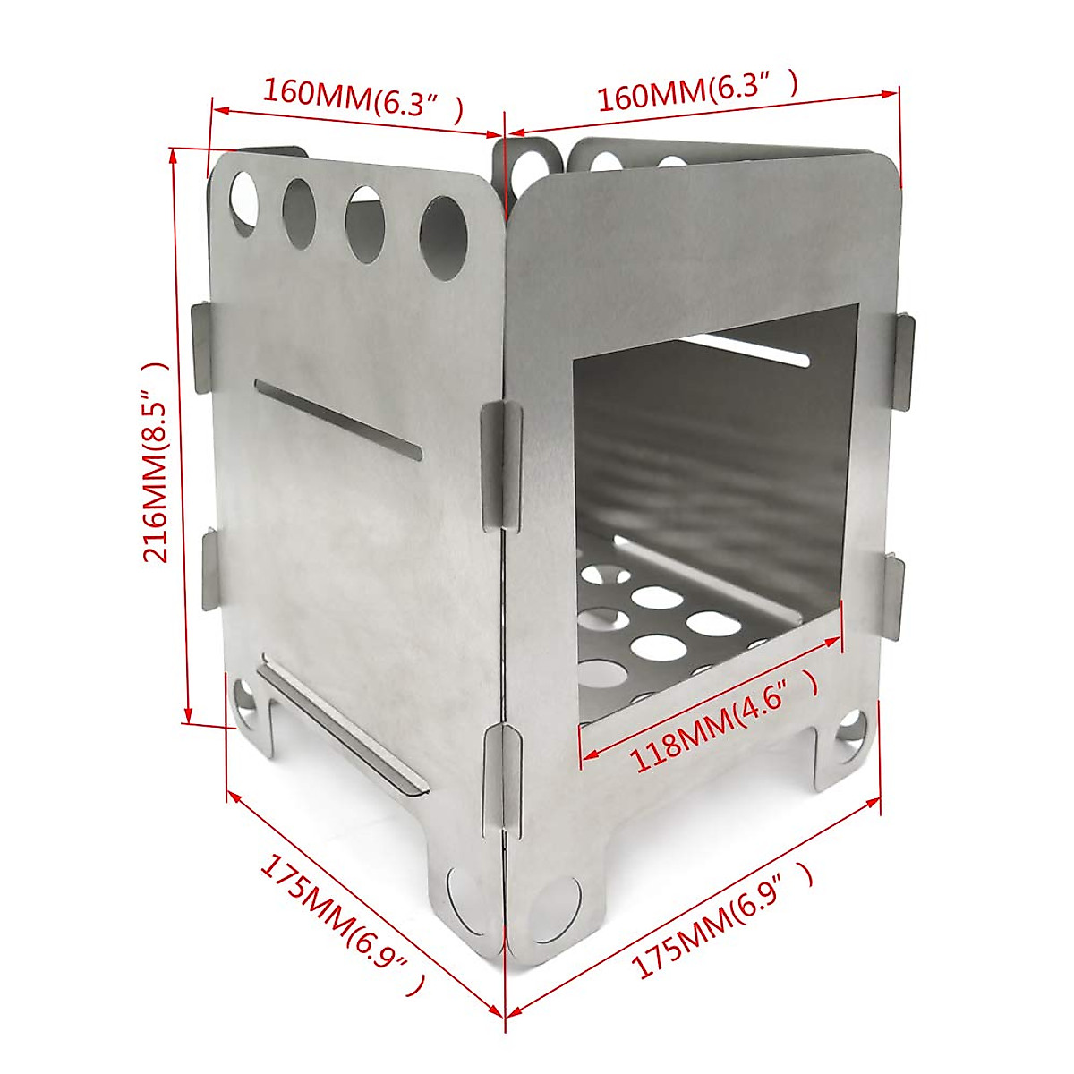 HTTMT- ET-Cook002-L- Folding Wood Stove Pocket Alcohol Stove Outdoor Cooking Camping Backpacking