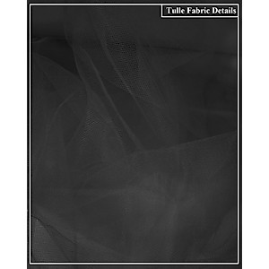 Tulle Fabric Roll, 54 Inch by 40 Yards Sheer Fabric Netting Matte Mesh Bolt for DIY Wedding Decorations, Gift Wrapping, Baby Shower, Tutu Skirt, Halloween Crafts, Christmas Party Supplies (Black)