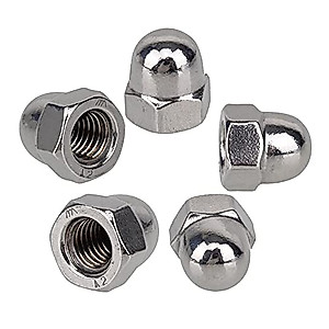 binifiMux 100pcs M4-0.7mm Acorn Cap Nuts, 304 Stainless Steel / A2-70/18-8, Plain Finish, DIN1587