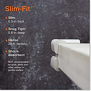 RovingCove Slim-Fit Corner Protector for Baby Proofing (8 Small Corners), Soft Rubber Foam Furniture Corner Bumper Guards, 3M Adhesive Pre-Taped, Oyster White
