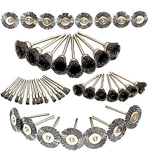 45PC Wire Brushes for Drill Set Stainless Steel Wheel Brushes Dremel Accessories for Rotary Tools - Grinding, Sanding, Polishing