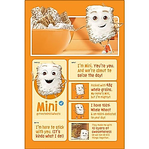 Kellogg's Frosted Mini-Wheats Cold Breakfast Cereal, High-Fiber, Whole Grain, Original, 18oz Box (1 Box)