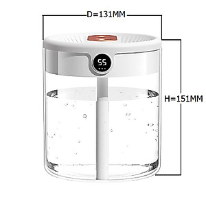 Air Humidifier, Top Filling Cool Mist Humidifier 1500ml Water Tank for Baby Bedroom Office Home 10 Hour Auto Shut-Off -1.5L White(with humidity display)