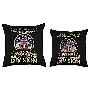 Airborne Paratroopers Veteran Gift All Men US Army 82nd Airborne Division Gift Throw Pillow, 18x18, Multicolor