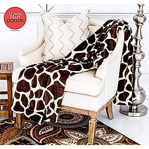 Home Must Haves Ultra Soft Micro Plush Warm Cozy Premium Flannel Bed Sofa Couch Picnic Blanket (Queen 80"x80", Giraffe Skin Print)