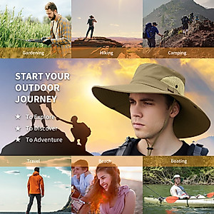 【XXL Oversize &Wide Brim】 Sun Hats for Men【UPF 50+ & Waterproof】 Fishing-Hat Boonie Bucket for Hiking Safari Beach Garden (Dark Gray, XXL)