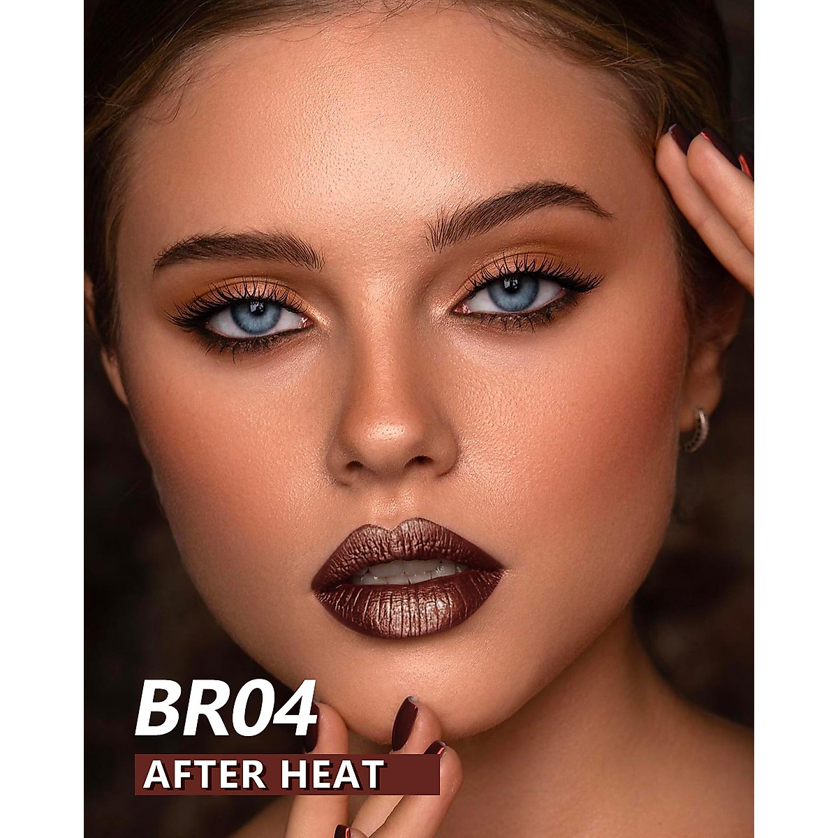 MAKI YIKA Pink Lipstick for Women Metallic Lipsticks Long Lasting Glitter Lipstick No Smudge No Transfer Full-Coverage Liquid Lip Gloss, Pink Flower