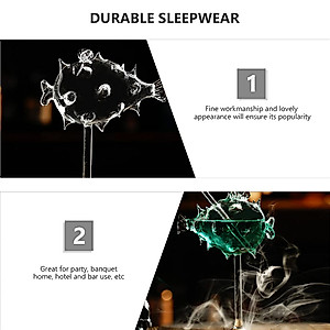 Angoily Creative Puffer Fish Cocktail Glasses Set of 2, Clear Puffer Fish Shaped Drinks Cups 280ml Wine Glasses for Party Novelty Mushroom Glasses Drinking for KTV Bar Club Restaurant