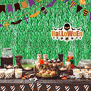 Green Fringe Curtain Party Streamers 2Pack 3.3x6.6 Ft Foil Fringe Backdrop Curtains for Birthday Wedding Bridal Baby Shower Holiday Tinsel Streamers Green Party Christmas Decorations Door Streamers