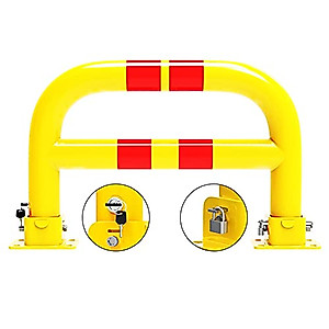 Lockable Folding Parking Barrier,Car Parking Space Post Lock Manual Parking Blocker,Removable Parking Space Lock,Safe and Anti-Collision