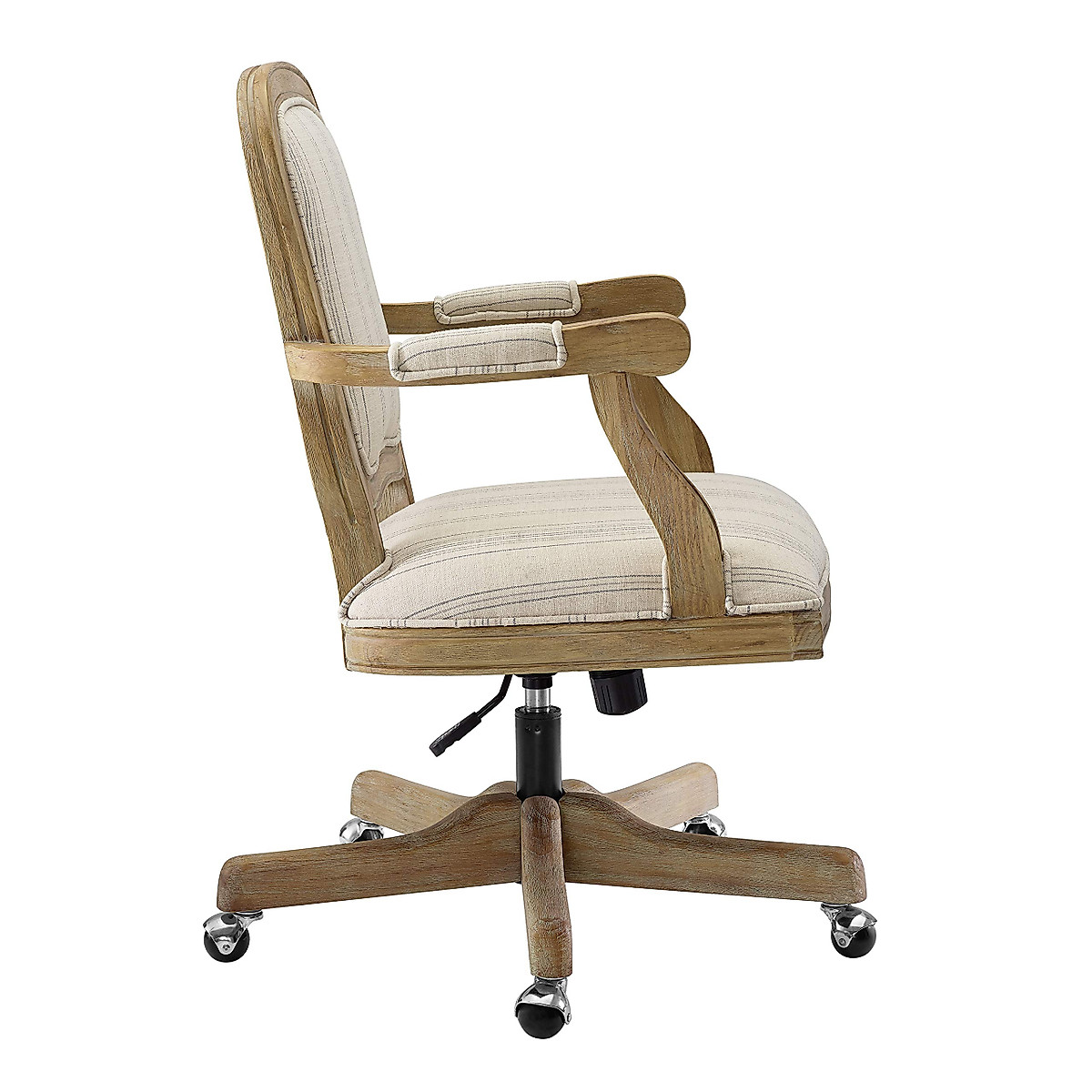 Linon Home Décor Harris Stripes Office Chair, White