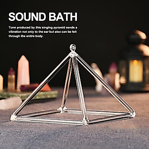 CVNC 12 Inch Quartz Crystal Singing Pyramid Healing Musical Instrument + Carry Case Bag For Sound Healing Meditation