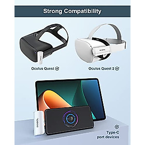 PINBOL Power Bank Battery Pack for Oculus Quest and Quest 2, Portable and Fast Charging Extended Battery, Lightweight Battery Pack for Extra Play Time, 3300mAh