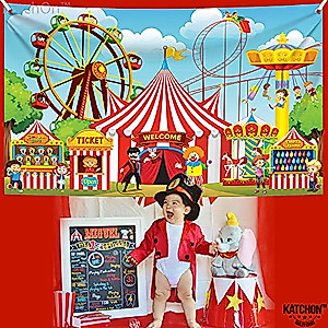 KatchOn, Carnival Backdrop for Carnival Decorations - XtraLarge, 72x44 Inch | Carnival Theme Party Decorations | Carnival Banner, Circus Theme Party Decorations, Circus Decorations | Circus Banner