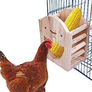 ROZKITCH Rabbit Hay Feeder, Wooden Grass Food Dispenser for Cage, Wood Rack Manger Holder Storage for Bunny Guinea Pig Chinchilla, Less Wasted Indoor Bowl Small Animal Pet-self Feeding Bin