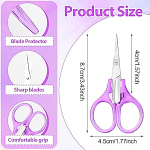 Ouligay 4Pcs Small Sewing Scissors Stainless Steel Detail Craft Scissors Set with Cap Portable Scissors for Paper Cutting Sewing Crafting Quilting