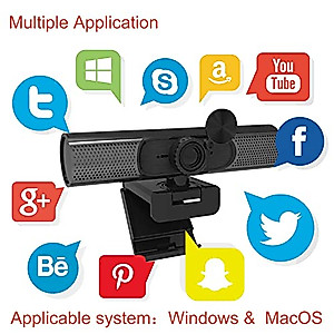 2K Webcam,Live Streaming Autofocus Dual Microphone Web Cam with Privacy Cover,110 Degree View Angle Web Camera for Video Calling, Recording, Conferencing, Gaming