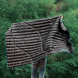 ZOOOBELIVES Ultralight Down Camping Blanket - 1.35lbs, 650 Fill Power Puffy Quilt. Compact & Warm Comforter for Travel, Beach, Hammock, Backpacking - Elevate Your Outdoor Comfort - AlpliveR300