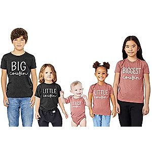 Teeny Fox Big Little Cousin Crew Shirts Biggest Littlest Tee Toddler T-Shirt Baby Bodysuit Set for Family Matching Outfit